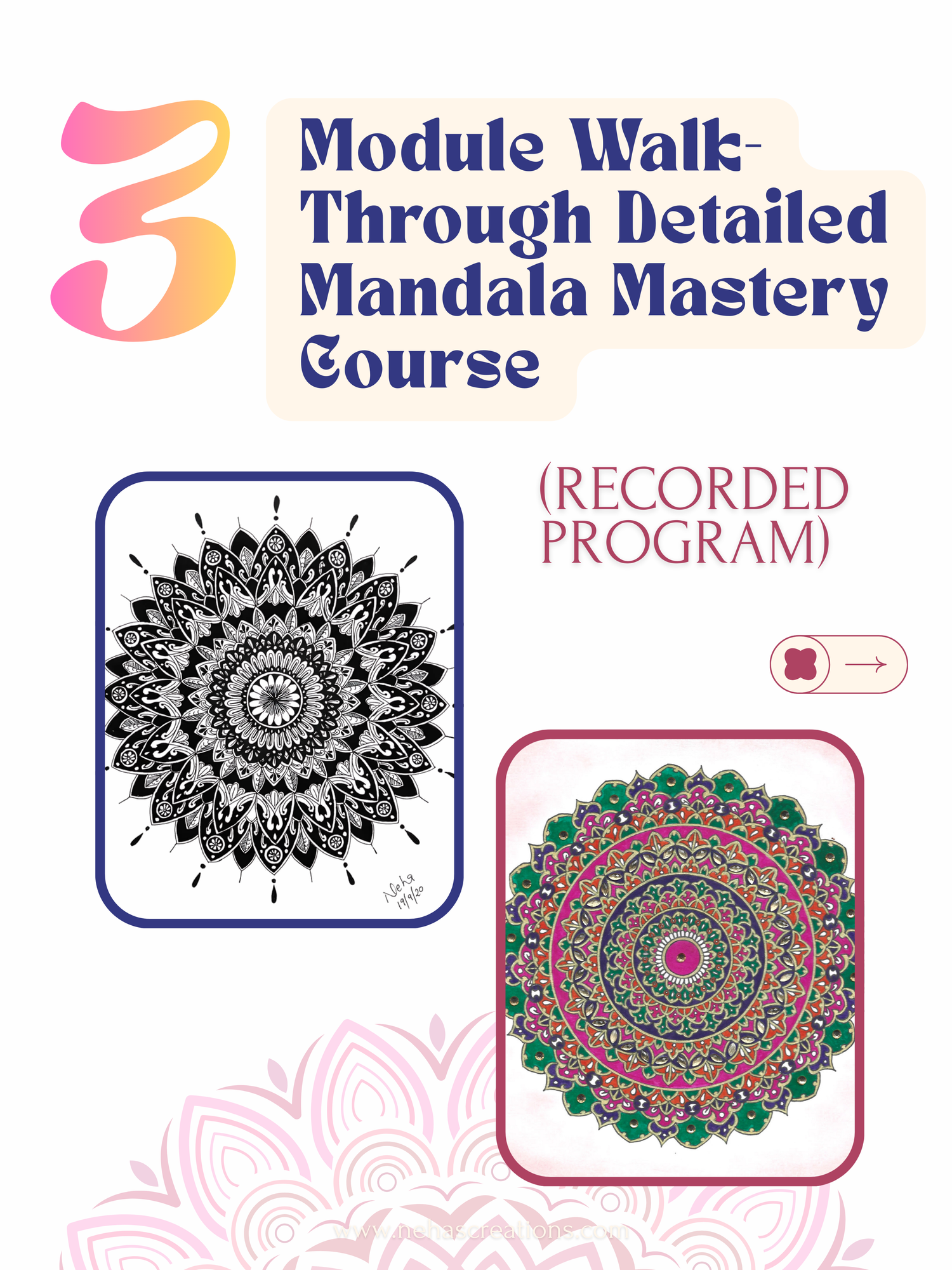 Online Mandala Course for Beginners – 3 Module Mandala Certification P ...